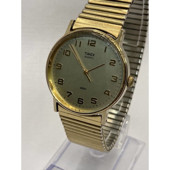 Timex | Accessories | Timex Quartz Mens Gold Tone Expand Band Watch ...